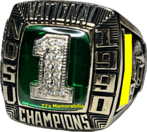 1990 NORTH DAKOTA STATE NDCU BISON FOOTBALL NATIONAL CHAMPIONSHIP RING ...